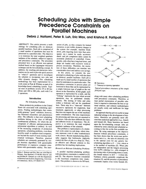 Pdf Scheduling Jobs With Simple Precedence Constraints On Parallel