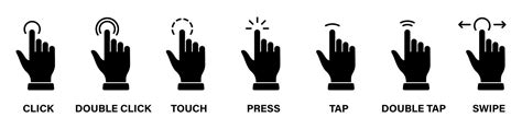 Cursor Hand Computer Mouse Silhouette Icon Pointer Finger Black Glyph