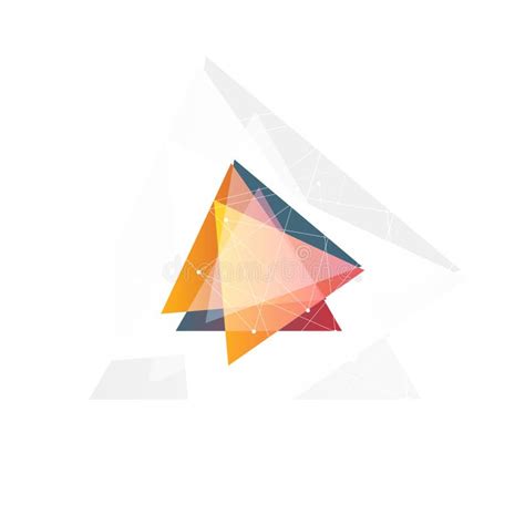 Isolated Abstract Pink And Orange Color Triangle Logo On Black