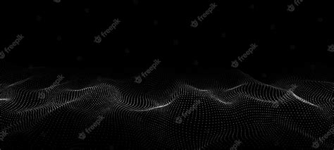 Premium Vector Futuristic Digital Wave Dark Cyberspace Abstract Vector Wave With Dots White