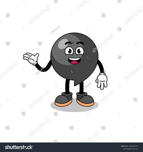 Comma Symbol Cartoon Welcome Pose Character Stock Vector Royalty Free