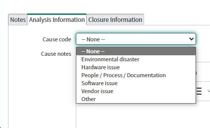 Solved Problem Management Cause Codes ONLY In PTASKs ServiceNow Community