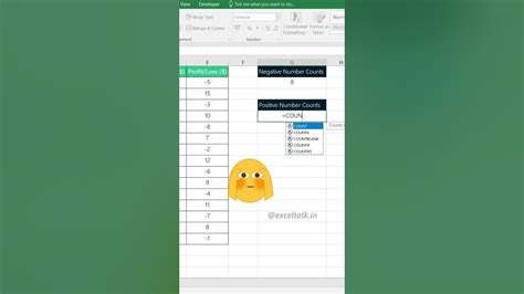 Count Cells With Negative Numbers Excel Efficiencyboost Exceltips