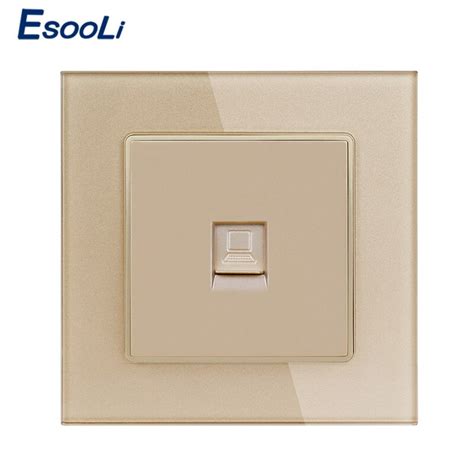 Esooli Crystal Glass Panel Power Socket 1 Gang Rj4 Grandado