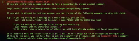 Unsupported Os Detected Ubuntu 2304 · Issue 5188 · Pi Holepi Hole
