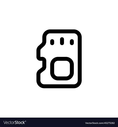 Memory Card Icon Computer Component Icon Outline Vector Image