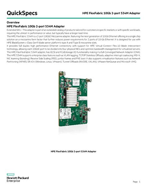 Hpe Flexfabric 10gb 2 Port 534m Adapter