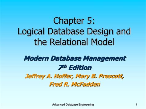 Ppt Chapter 5 Logical Database Design And The Relational Model