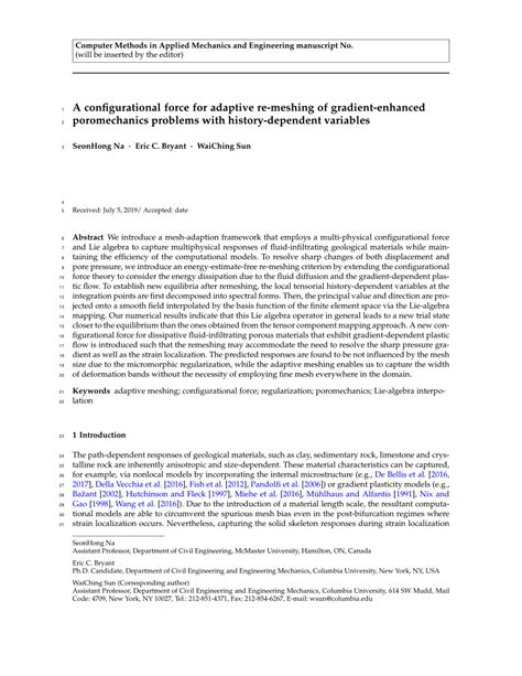 Pdf A Configurational Force For Adaptive Re Meshing Of Gradient