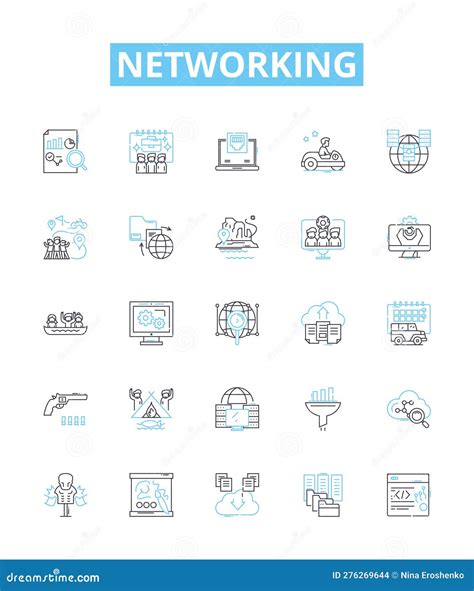 Networking Vector Line Icons Set Networking Lan Wan Wifi Routers