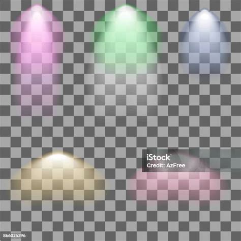 장면 조명입니다 형광 효과입니다 무대 조명 스포트 라이트 투명 한 배경에 벡터 일러스트입니다 Theatrical Performance에 대한 스톡 벡터 아트 및 기타 이미지