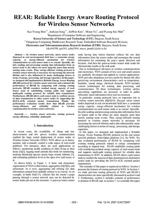 pdf rear reliable energy aware routing protocol for wireless sensor