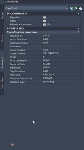 Using Property Sets In Civil 3d For Field Inspection Data Zentek