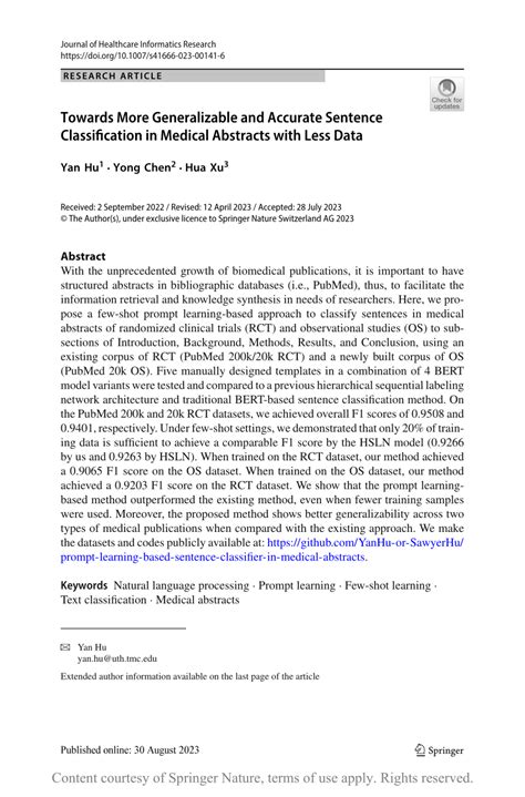 Towards More Generalizable And Accurate Sentence Classification In Medical Abstracts With Less Data