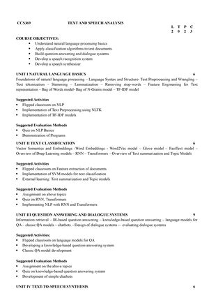 CS Algorithms Useful Notes CS ALGORITHMS L T P C COURSE OBJECTIVES To Studocu
