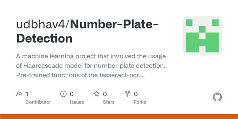 Github Udbhav4 Number Plate Detection A Machine Learning Project That Involved The Usage Of
