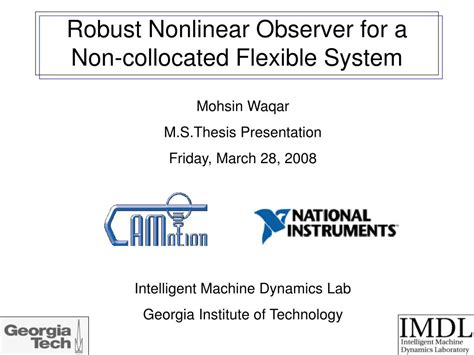 Ppt Robust Nonlinear Observer For A Non Collocated Flexible System Powerpoint Presentation