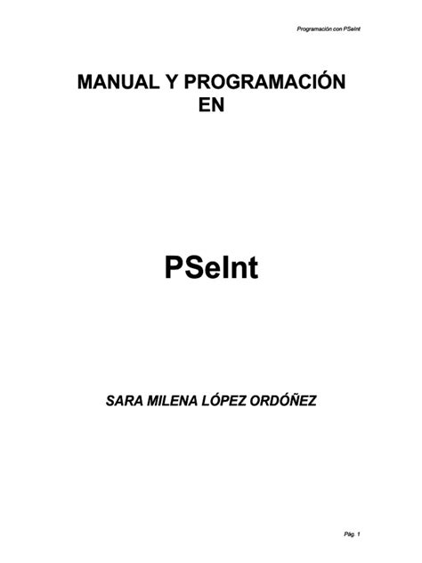 pdf pseint manual y programacion pdf lenguaje de programación