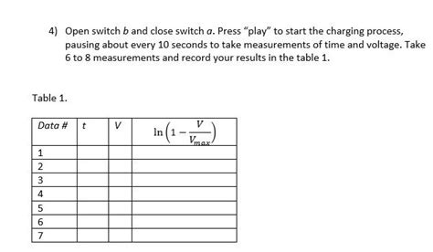 Solved 1 The Charging Discharging Capacitor Circuit Is