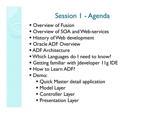 a guide to adf fusion development ppt