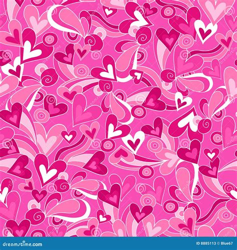 Hearts Vector Seamless Repeat Pattern Stock Vector Illustration Of