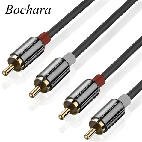 Аудиокабель Bochara с 2RCA на 2RCA «Папа-папа», фольга + Плетеный ...