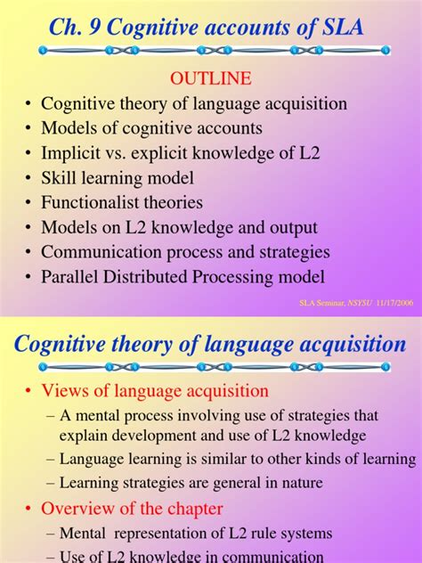 Cognitive Accounts Of Second Language Acquisition Pdf Second