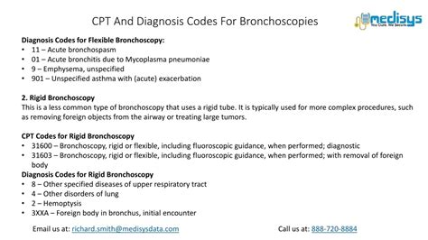 Ppt Cpt And Diagnosis Codes For Bronchoscopies Powerpoint