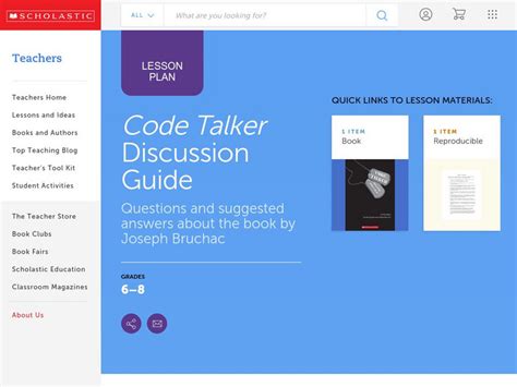 Scholastic Code Talker Discussion Guide Handout For 9th 10th Grade