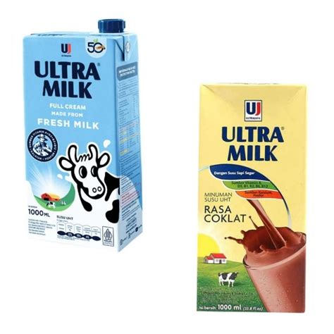 Jual ULTRA SUSU CAIR UHT STERIL PLAIN FULL CREAM CHOCOLATE COKLAT FRESH