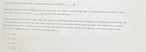 Solved 1 The Basic Wacc Equation The Calculation Of Wacc