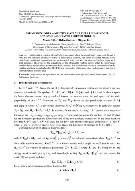 pdf estimation under a multivariate multiple linear model and some