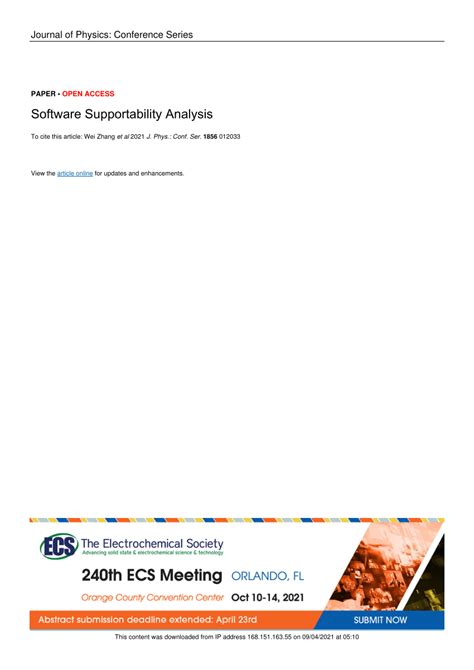 Pdf Software Supportability Analysis