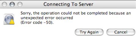 Connecting To Server Error Code 50