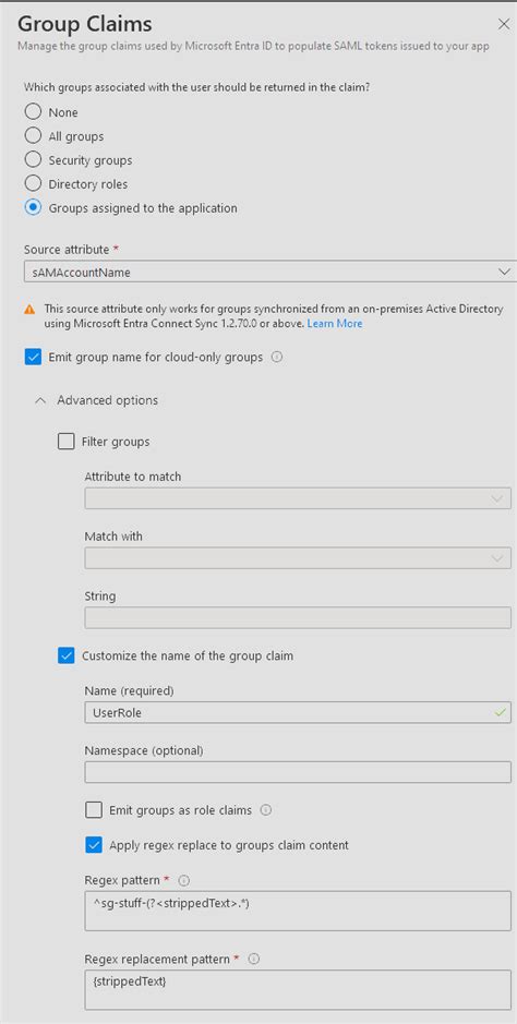 Saml Regexreplace Microsoft Qanda