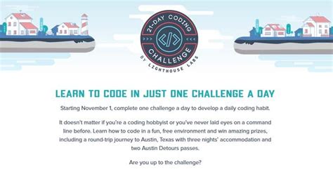 21 day coding challenge contest trip to austin texas sweepstakes pit