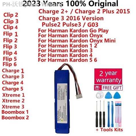 Original Speaker Battery Harman Kardon Studio For Charge Boombox Flip Pulse Xtreme 1 2 3 4 5 6