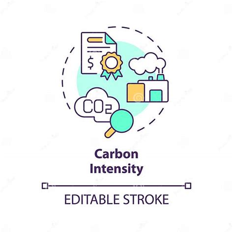 2d Thin Linear Icon Carbon Intensity Concept Stock Vector
