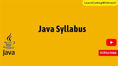 Java Syllabus Youtube