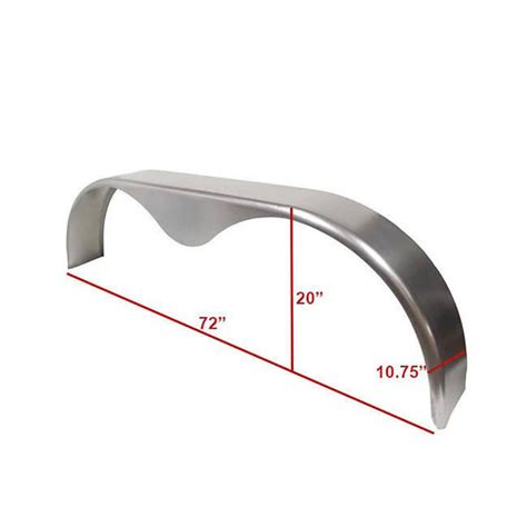 72x10 34 Tandem Axle Teardrop 16 Gauge Steel Trailer Fender Back Plate