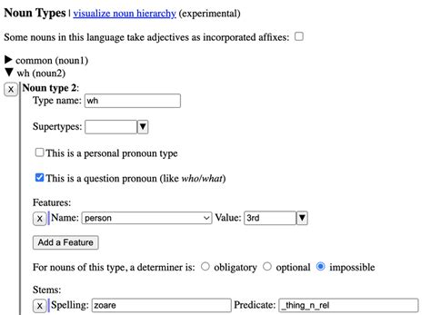 A Portion Of The Lexicon Subpage Of The Grammar Matrix Web
