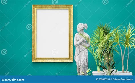 Golden Classical Form Letter A Decorated With Watercolor Flowers And