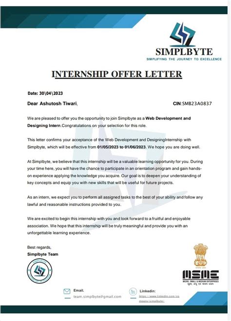 Webdevelopment Intern Simplbyte Ashutosh Tiwari