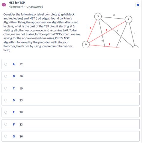 Mst For Tsp Homework Unanswered Consider The