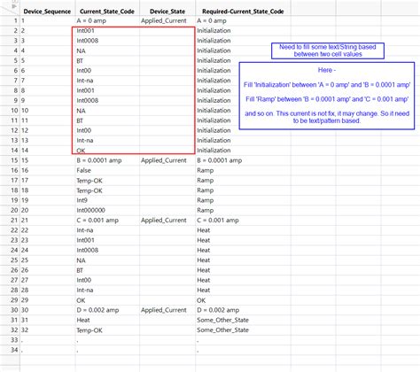 solved how to fill replace text between two cells based on specific