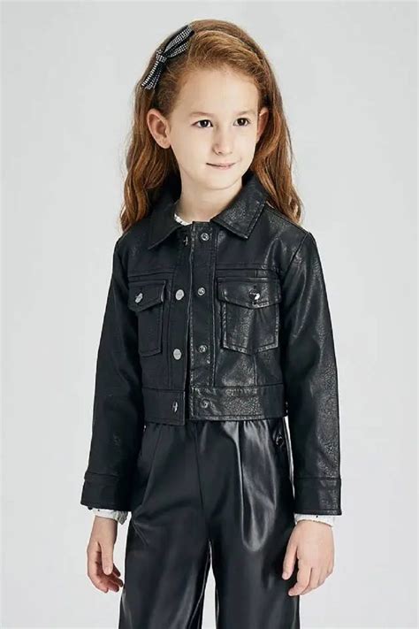 Little Fashionista Stylish Leather Jackets For Girls Leather Jacket