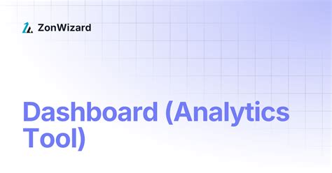 Dashboard Analytics Tool Zonwizard