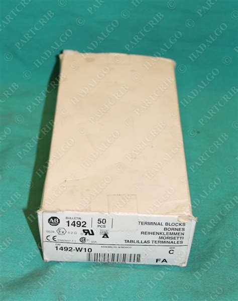 Allen Bradley 1492 W10 Terminal Wiring Blocks 50 Box
