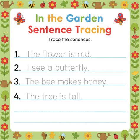 Sentence Tracing Worksheets Free Image And Pdf Printables