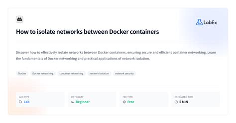 How To Isolate Networks Between Docker Containers Labex